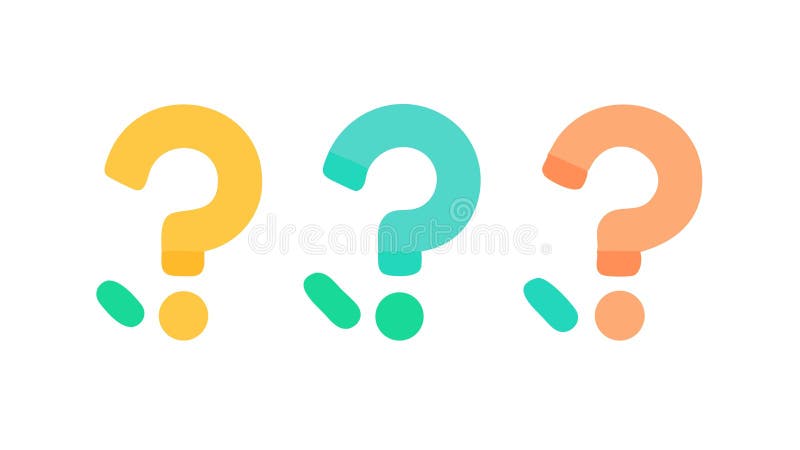 Three Colorful Question Marks FAQ Help Icon Vector, Vector Design ...