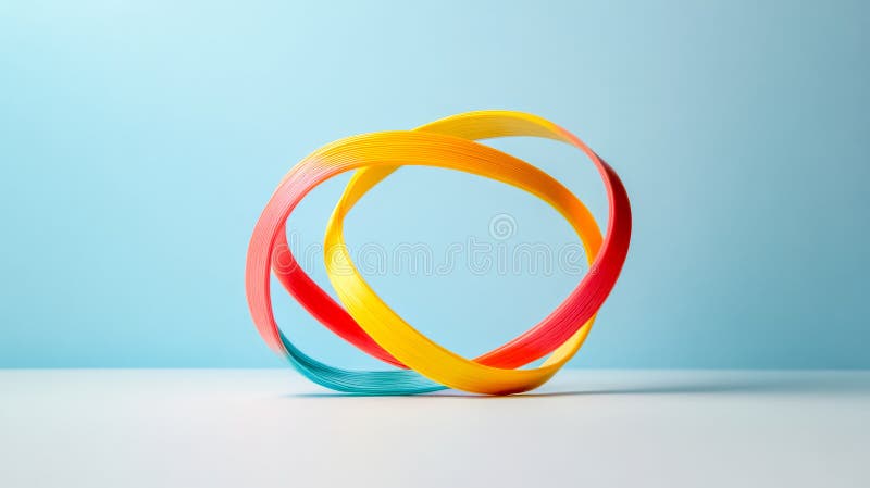 Colorful Intertwined Rings Forming Abstract Sculpture Stock Image ...