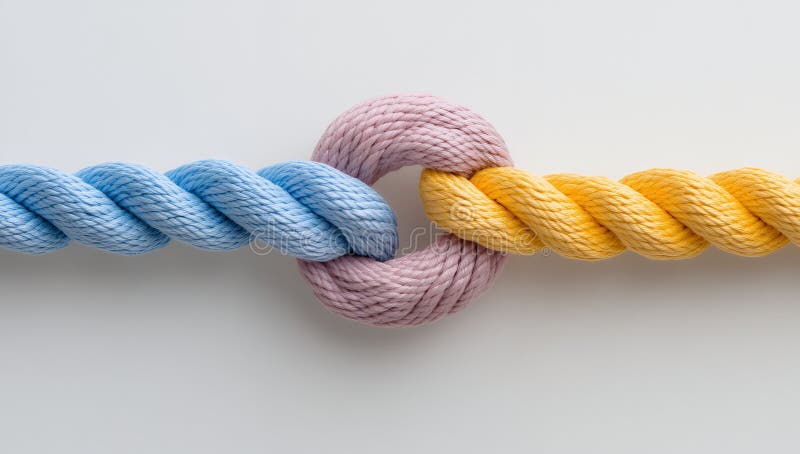 Three Colorful Ropes are Knotted Together, Symbolizing Unity, Teamwork ...