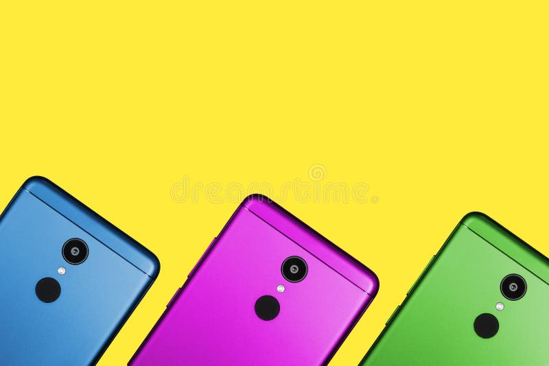 Colorful Smartphones stock photo. Image of designcluj - 46933540