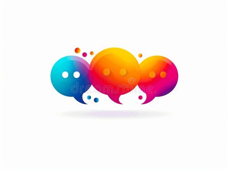 Three Colorful Speech Bubbles on a White Background Stock Illustration ...
