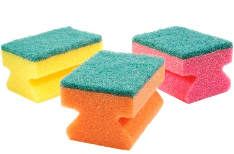 Three colorful sponges. stock image. Image of housework - 11635515