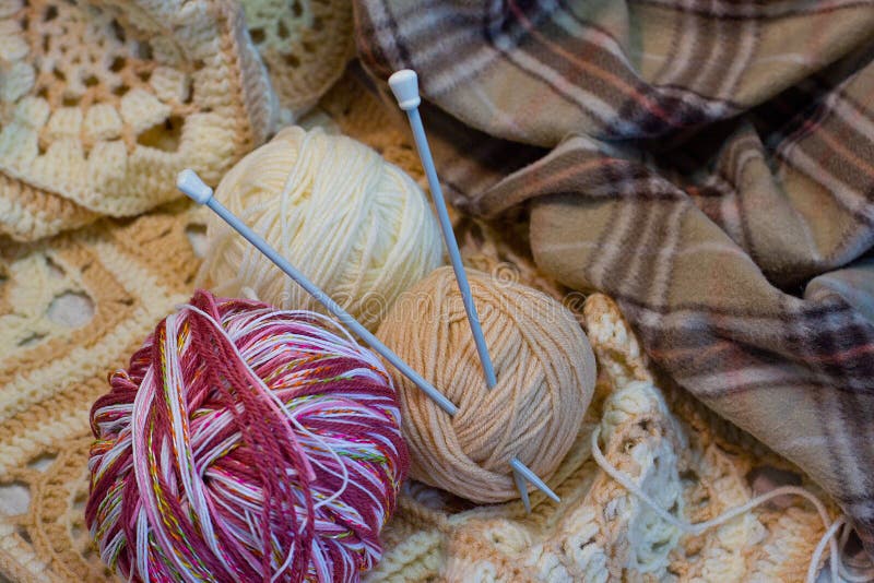 Three Colorful Threads for Knitting Stock Photo - Image of colored ...