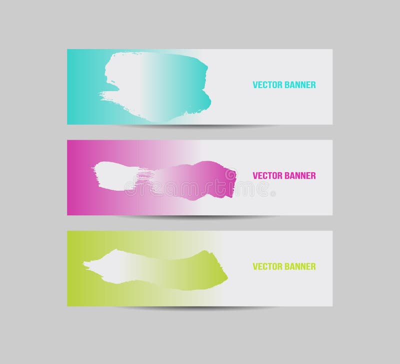 Three Colorful Vector Stickers Labels Tags with a Brush Stroke Hand ...