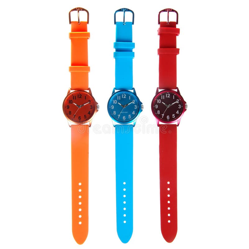Colorful Set of Plastic Wrist Watches Stock Image - Image of classic ...