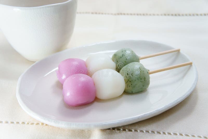 Three colors Dango stock image. Image of food, green - 18776943