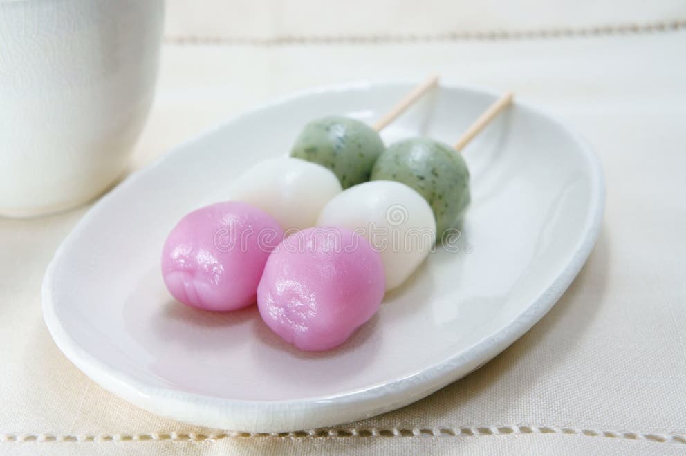 Three colors Dango stock image. Image of green, skewer - 18776911