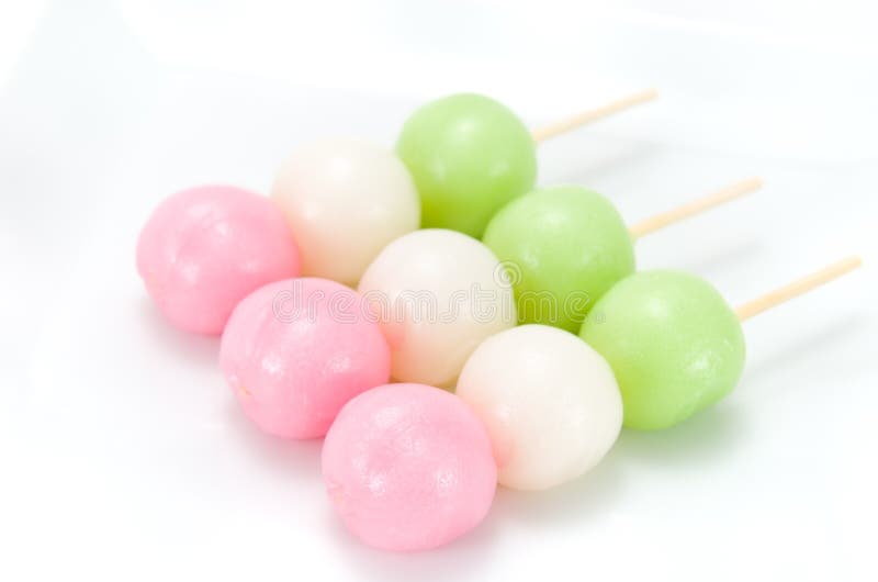 Three colors Dango stock photo. Image of japanese, cake - 40165976