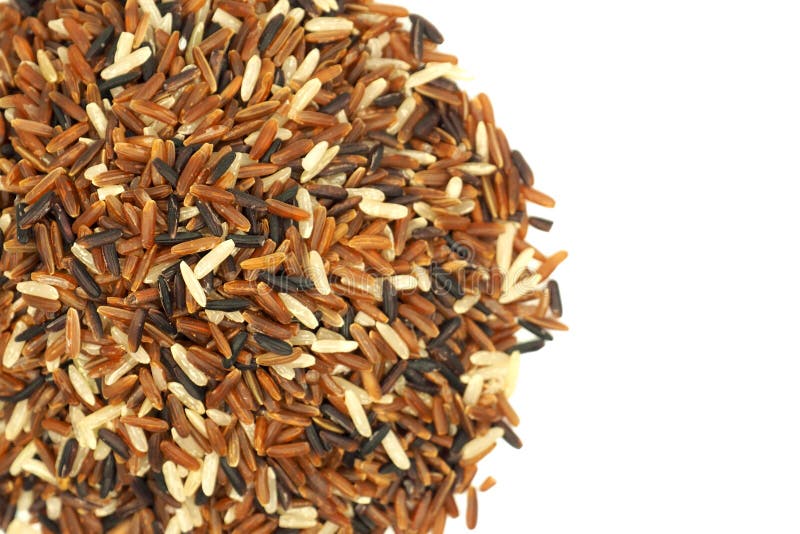 Three Colors Mixed Rice on White Background Stock Image - Image of ...