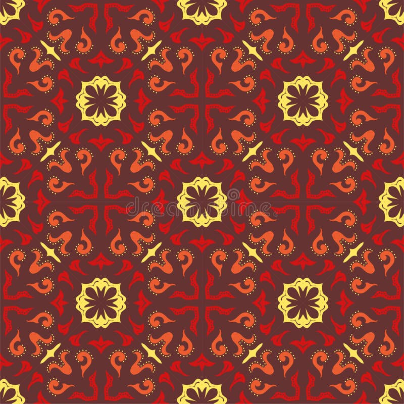 Three Colors Seamless Ornament Shape. Simple Pattern Abstract ...