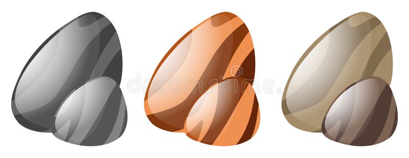 Three Colors of Pebble Rocks Stock Vector - Illustration of gray ...