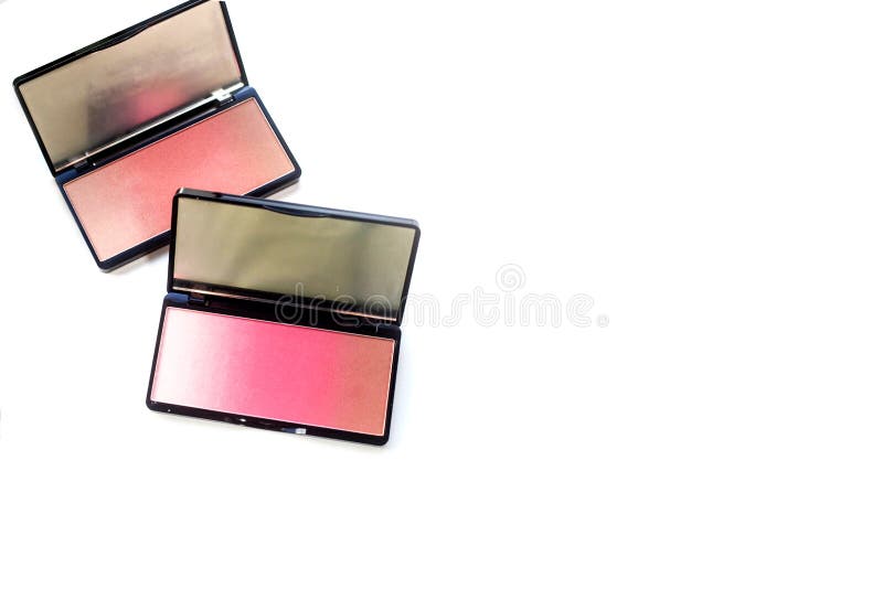Palettes of Pink Ombre Blush Two Compact Open Boxes with Blush Isolated ...