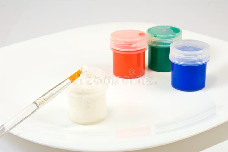 Three colors on a plate stock image. Image of craft, education - 45532727