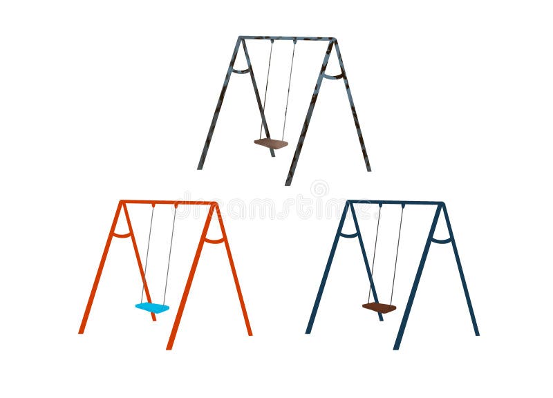 Three Colors of Three Playground Swings, with Rusted Version for Above ...