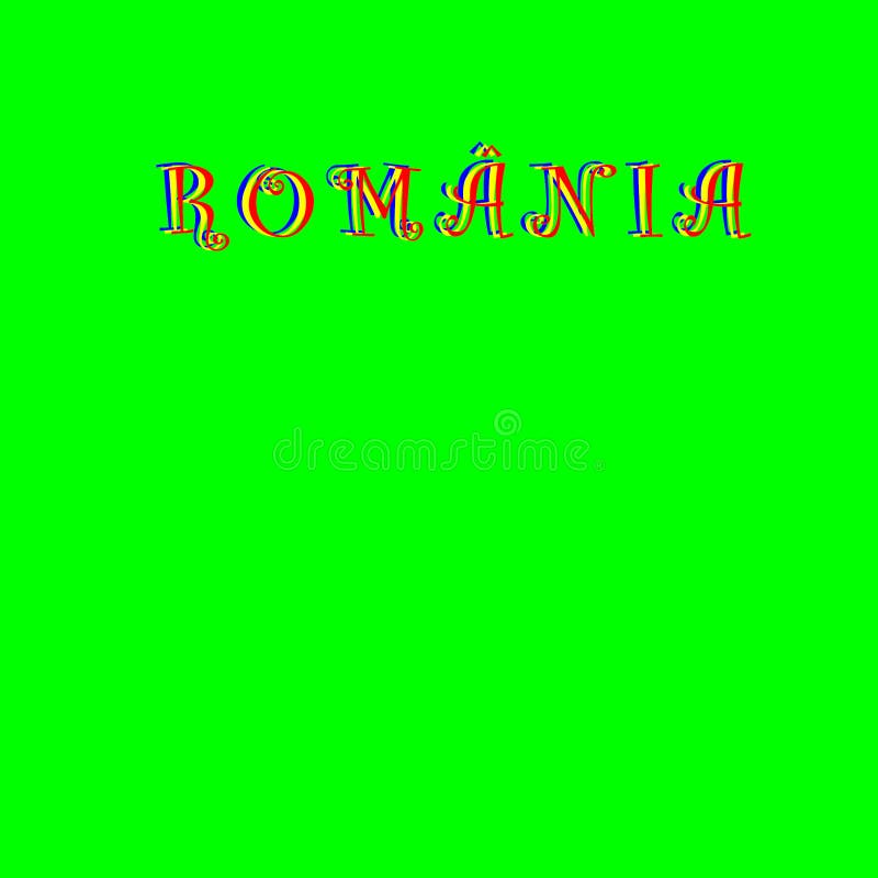 Three Colors Round Text on Green Background - Romania Flag Colors Stock ...