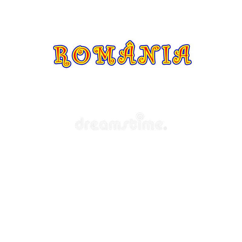 Three Colors Round Text on White Background - Romania Flag Colors Stock ...