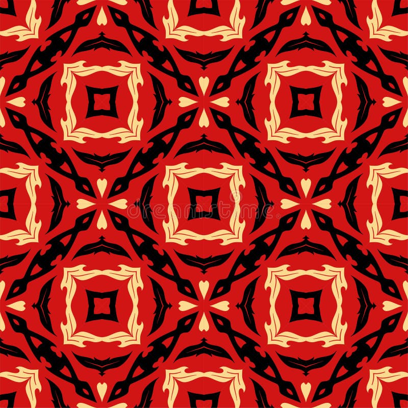 Three Colors Seamless Ornament Shape. Simple Pattern Abstract ...