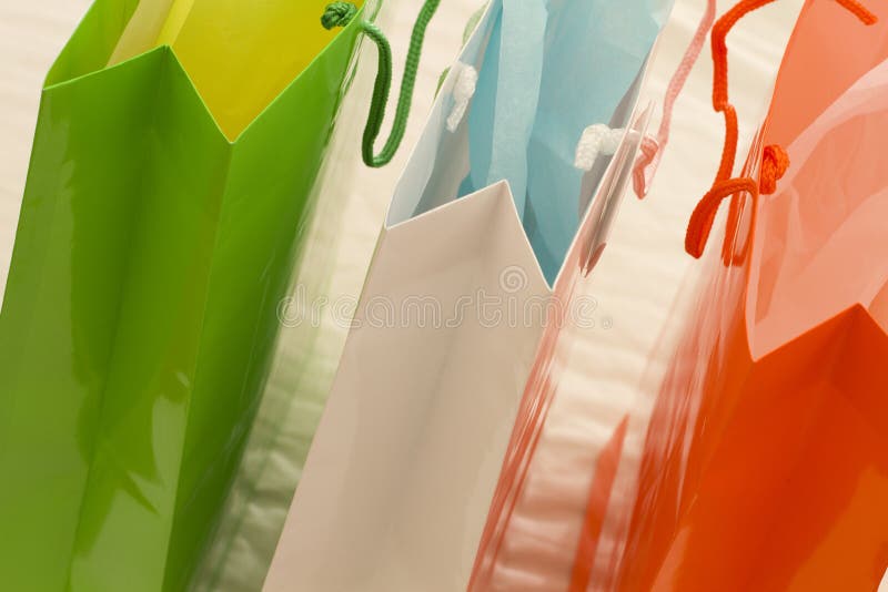 Three colors shopping bags stock image. Image of shop - 13306847