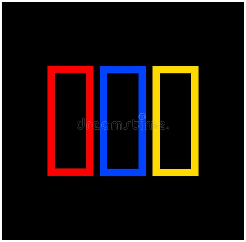 Three Colors Vertical Rectangle Vector. 3 Vertical Rectangle in 3 ...