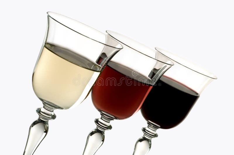 Three Colors of Wine stock photo. Image of white, alcohol - 10362722