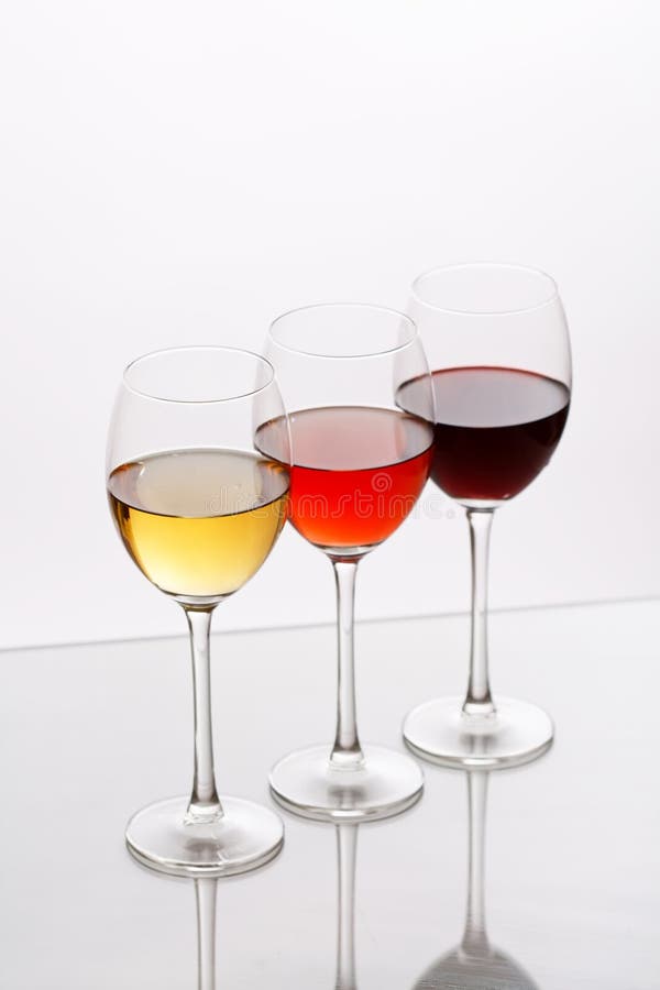 Three Colors of Wine stock photo. Image of glass, flavor - 14463626
