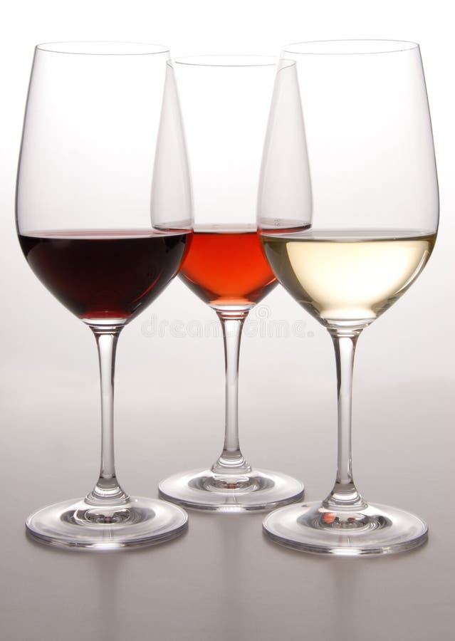 Three Colors of Wine stock image. Image of crystal, reflection - 3805075
