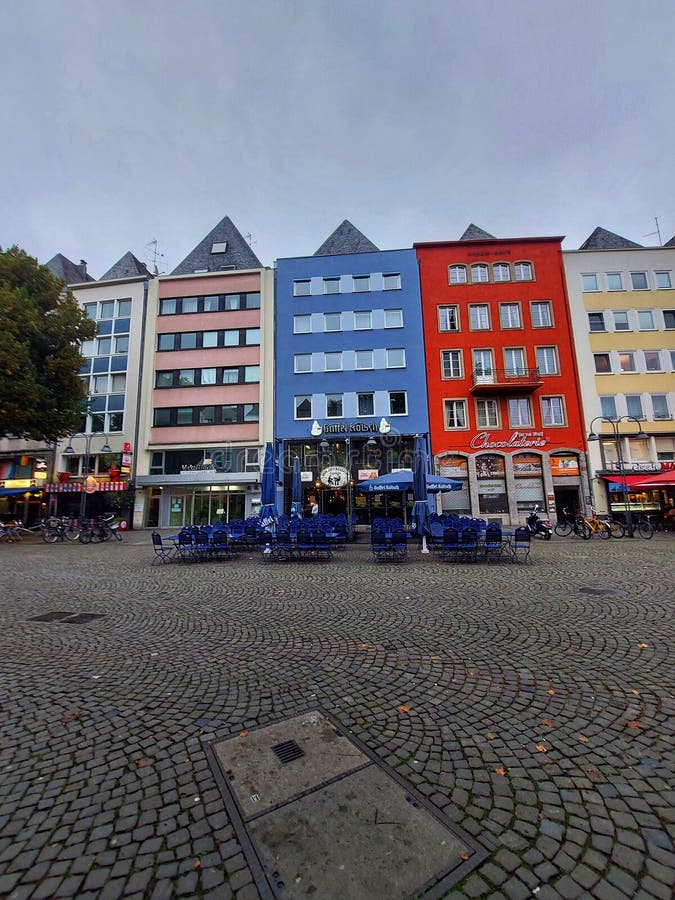 Three colour building editorial stock photo. Image of infrastructure ...