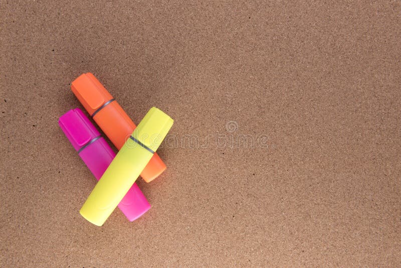 Three Coloured Highlighters Stock Photo - Image of copy, background ...