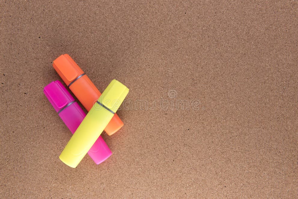 Three Coloured Highlighters Stock Photo - Image of copy, background ...