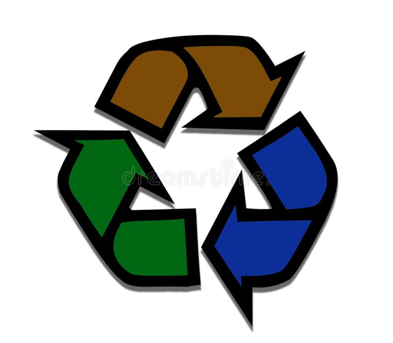 Three Coloured Recycling Symbol Stock Illustrations – 12 Three Coloured ...