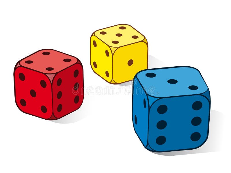 Three colourful dice stock vector. Illustration of play - 28828803