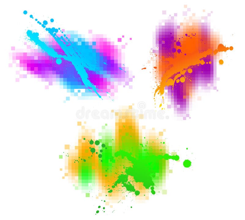 Three colourful splash stock vector. Illustration of frame - 5907129