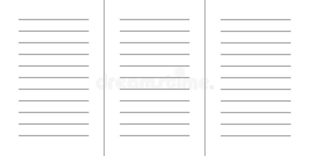 Three-Column Notepad Layout for Planning, Organizing Stock Illustration ...