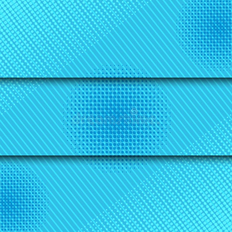 Three Comic Blue Horizontal Banners Stock Vector - Illustration of ...