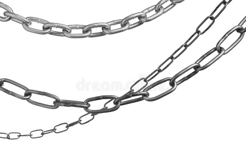 Two Common Metal Chains Isolated on White Stock Photo - Image of chains ...
