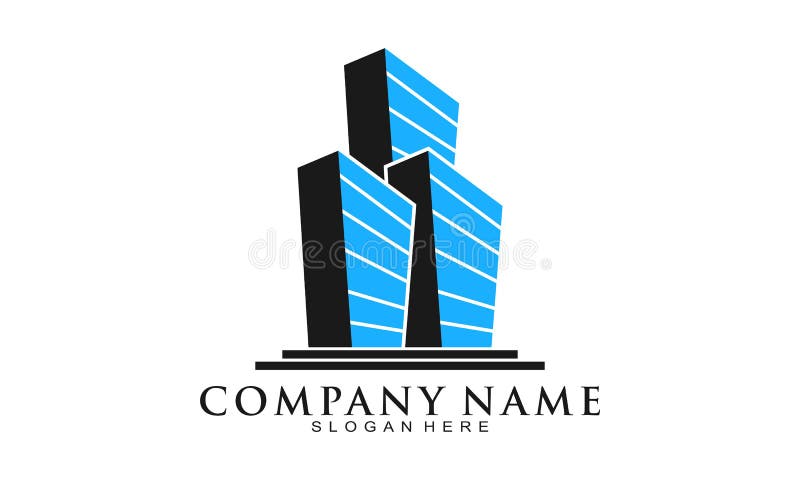 Three Company Building Vector Logo Stock Vector - Illustration of ...
