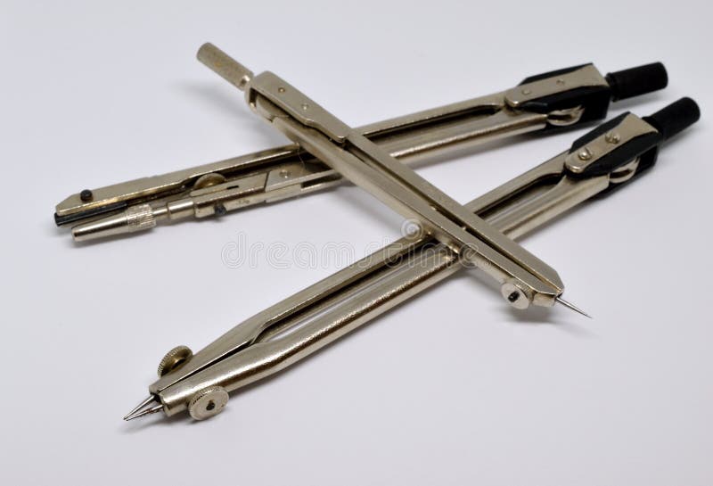 Three of a Compass. White Background. Stock Image - Image of divider ...