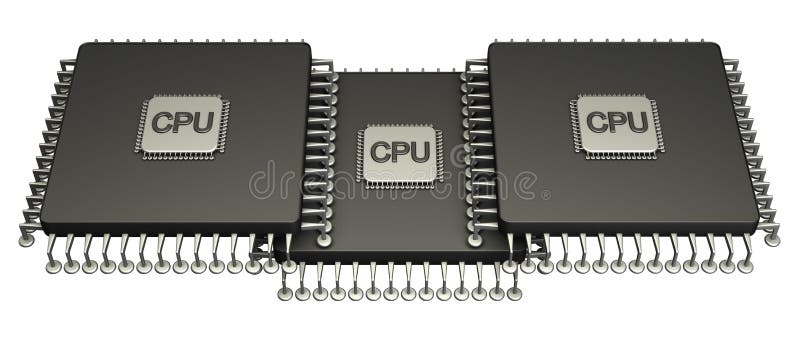 Processor unit 3D concept stock illustration. Illustration of digital ...