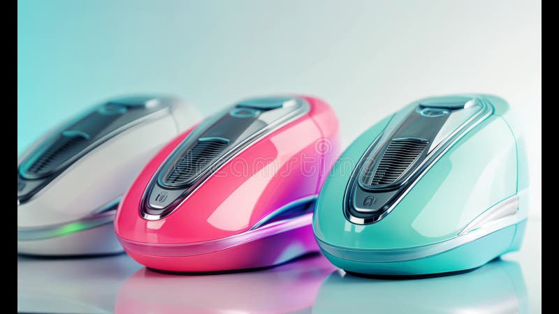 Three Computer Mice Sit Side by Side on a Table, Waiting for User Input ...