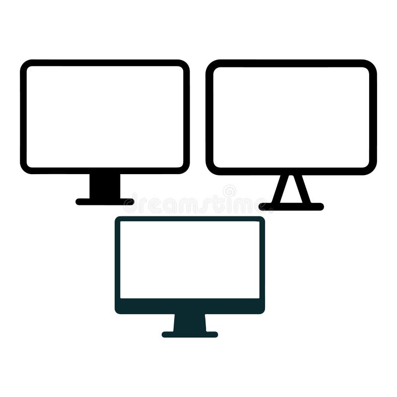 Three Computer Monitors Displayed in a Clean Graphic Screen Technology Stock Illustration ...