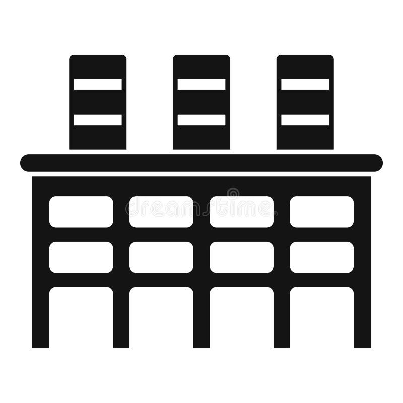 Three Computer Servers Standing on a Server Rack Icon Stock ...