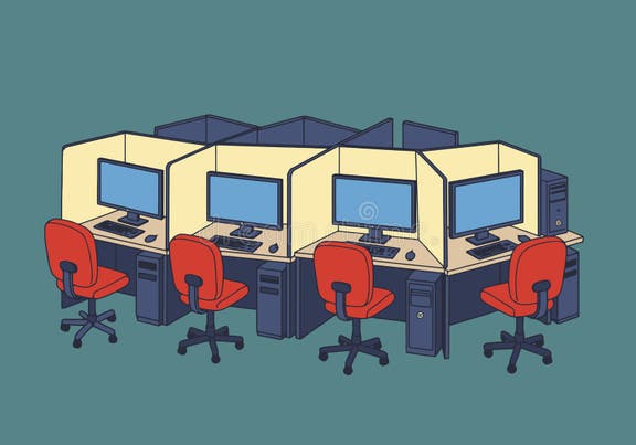 Computer Room Clipart. stock image. Illustration of design - 359933729