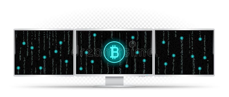 Triple Monitor Setup stock illustration. Illustration of hdtv - 1207846