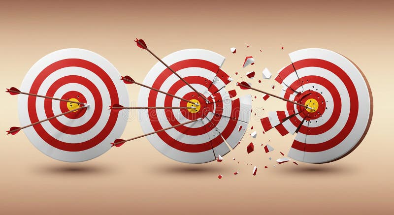 Three Concentric Circle Targets are Aligned Horizontally. Each Target ...