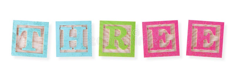 Three Concept with Childs Wood Blocks Stock Photo - Image of ...