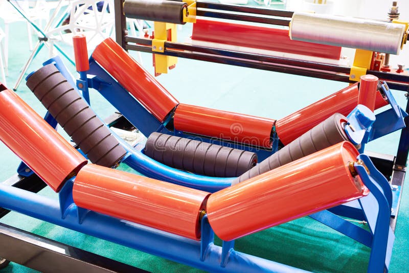 Three Connect Auto Adjustment Conveyor Roller Stock Photo - Image of ...