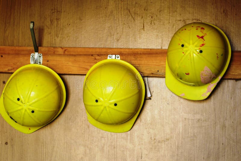 Three Construction Helmets. Safety Helmet Engineering Construction ...