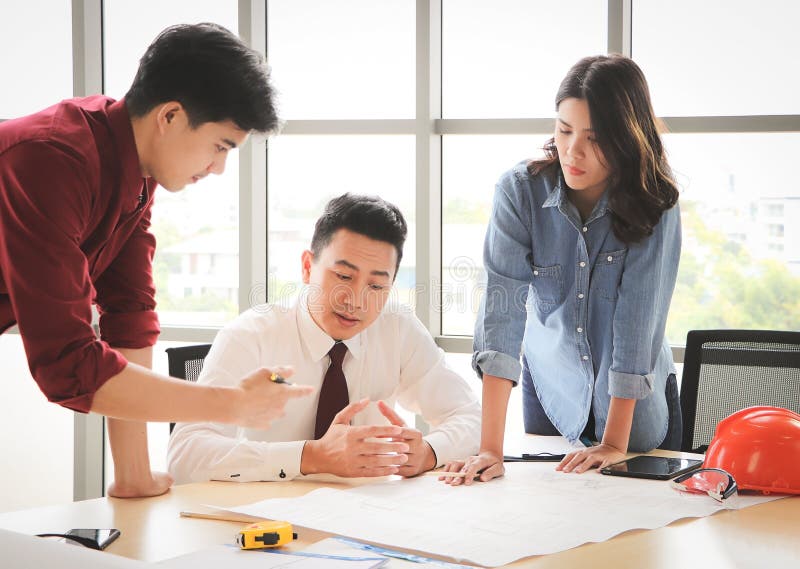Construction Workers , a Female Architect and Two Male Engineers ...