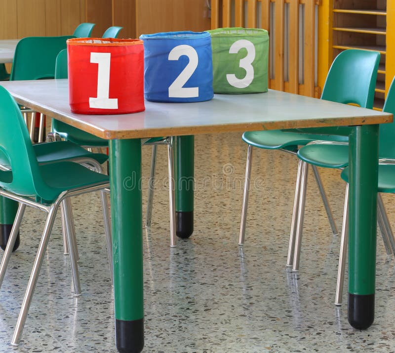 Three Containers for Games and Stationery with Numbers 1 2 3 on the ...