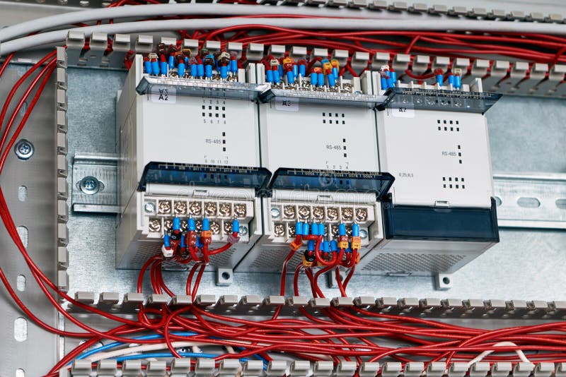 Three Controllers or Devices are Fixed in the Electrical Cabinet Stock ...